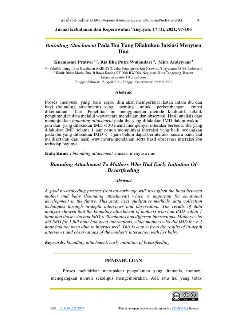 Bounding Attachment Pada Ibu Yang Dilakukan Inisia | PDF | Pengembangan ...