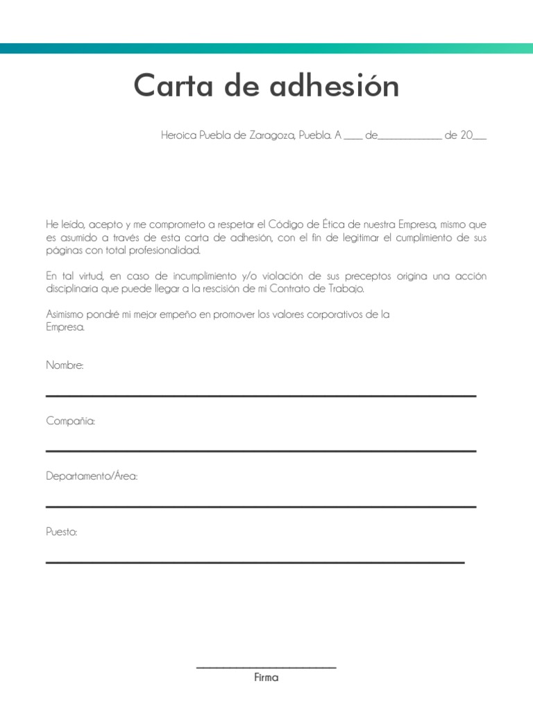 Carta de Adhesión | PDF
