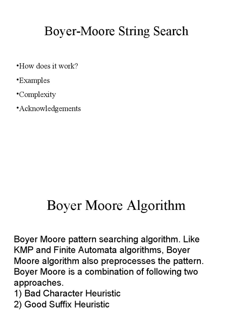 Boyer Moore String Search How Does It Work Examples Complexity