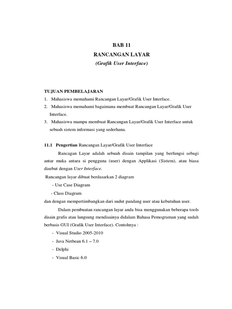 Pertemuan 11 - RANCANGAN LAYAR | PDF