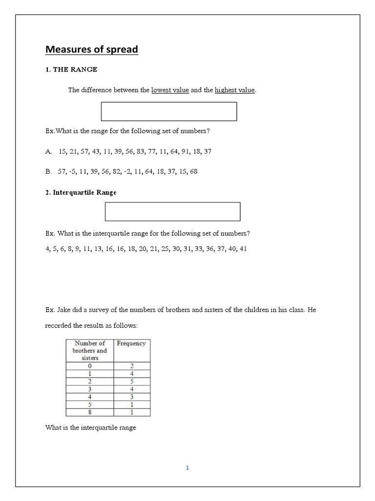 Measures of Spread 2 | PDF | Standard Deviation | Statistics