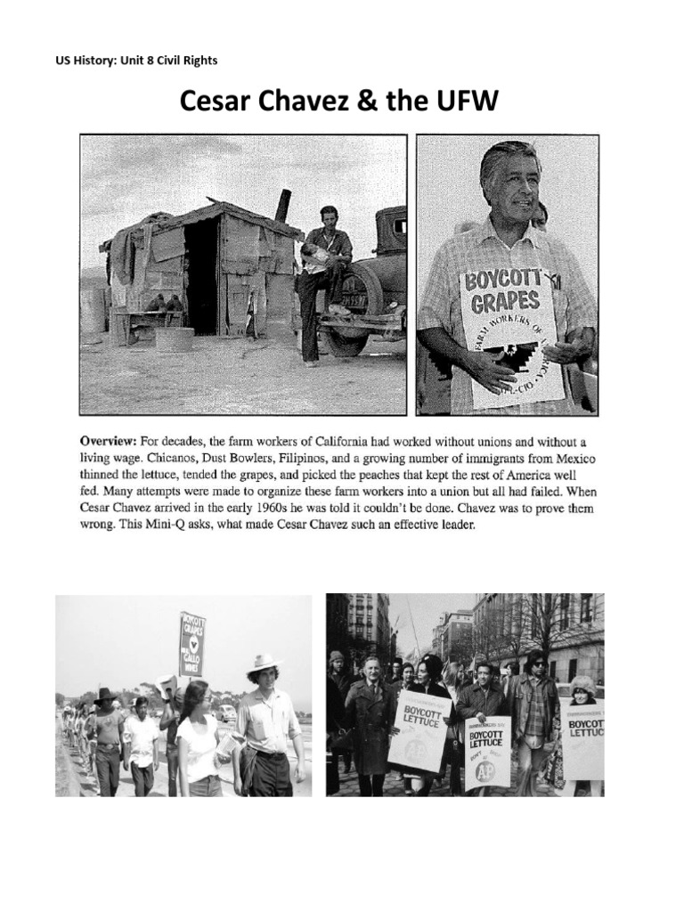 USH Cesar Chavez Assignment | PDF | United Farm Workers | Farmworker
