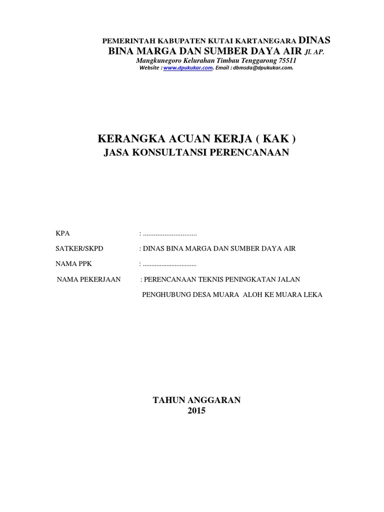 KAK Peningkatan Jalan | PDF | Teknologi & Rekayasa