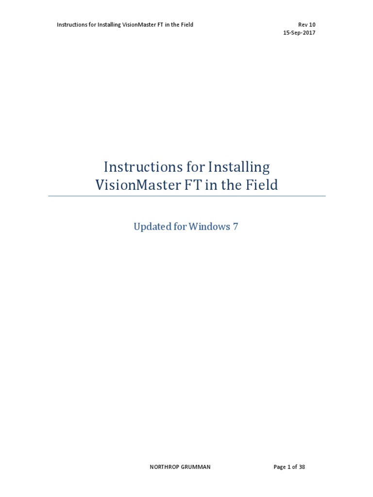 Instructions For Installing VisionMasterFT in The Field | PDF | Booting ...