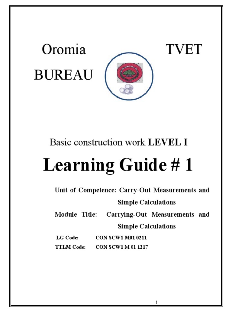 Oromia Tvet Bureau: Learning Guide # 1 | PDF | Triangle | Trigonometric ...