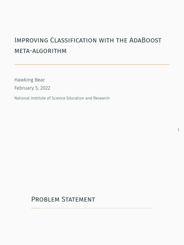 Improving Classification With AdaBoost | Download Free PDF | Statistical Classification ...