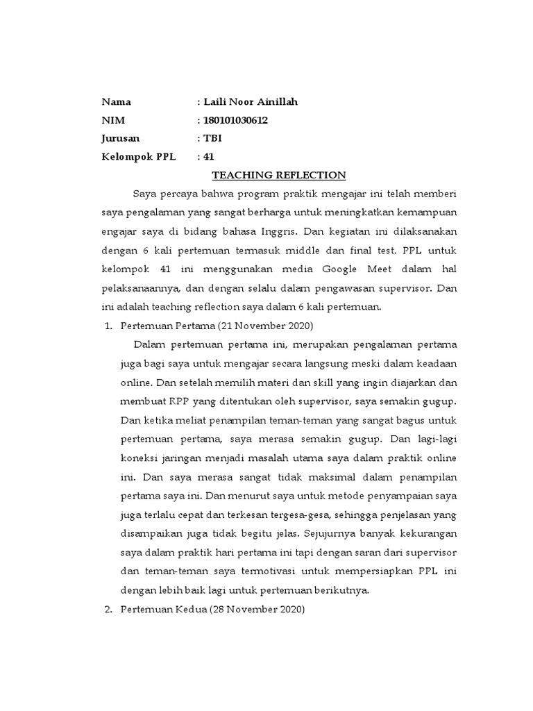 Teaching Reflection | PDF