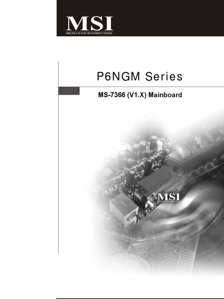 MS-7366 (V1.X) Mainboard/Motherboard | PDF | Usb | Hdmi