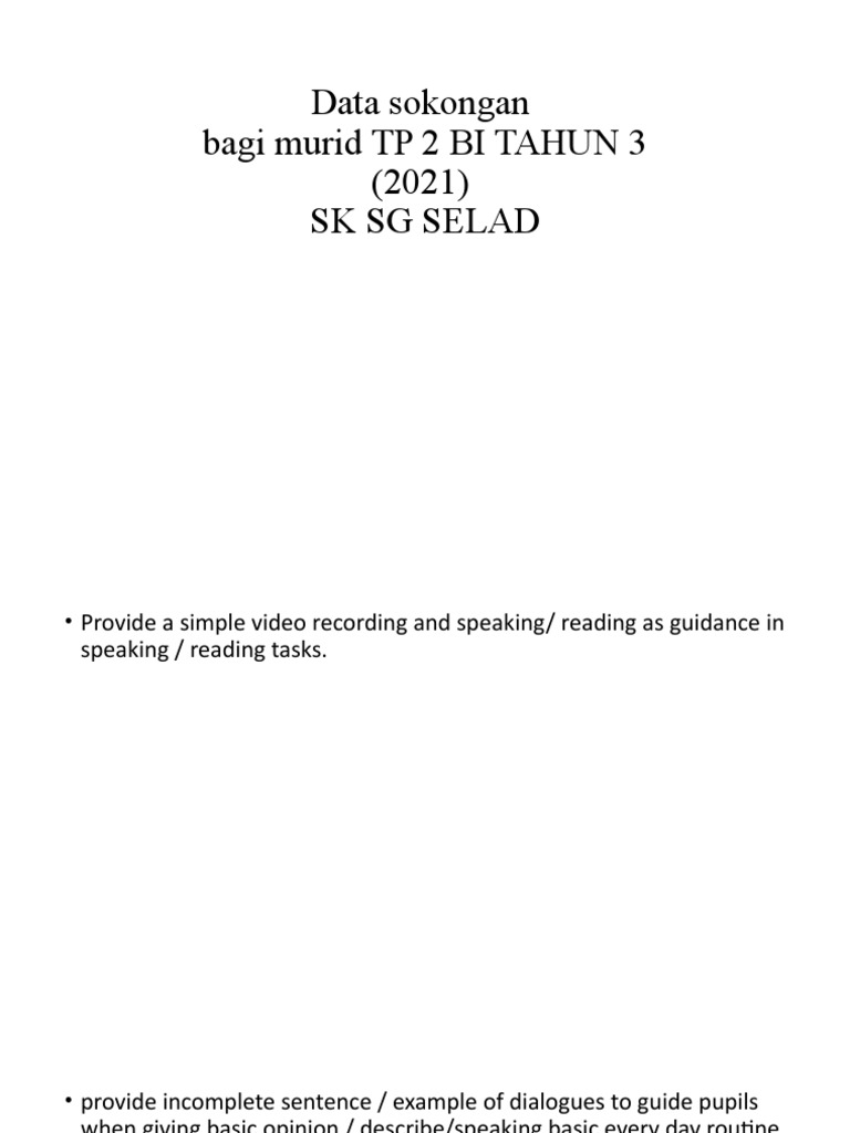 Data Sokongan PBD TP2 BI T3 | PDF