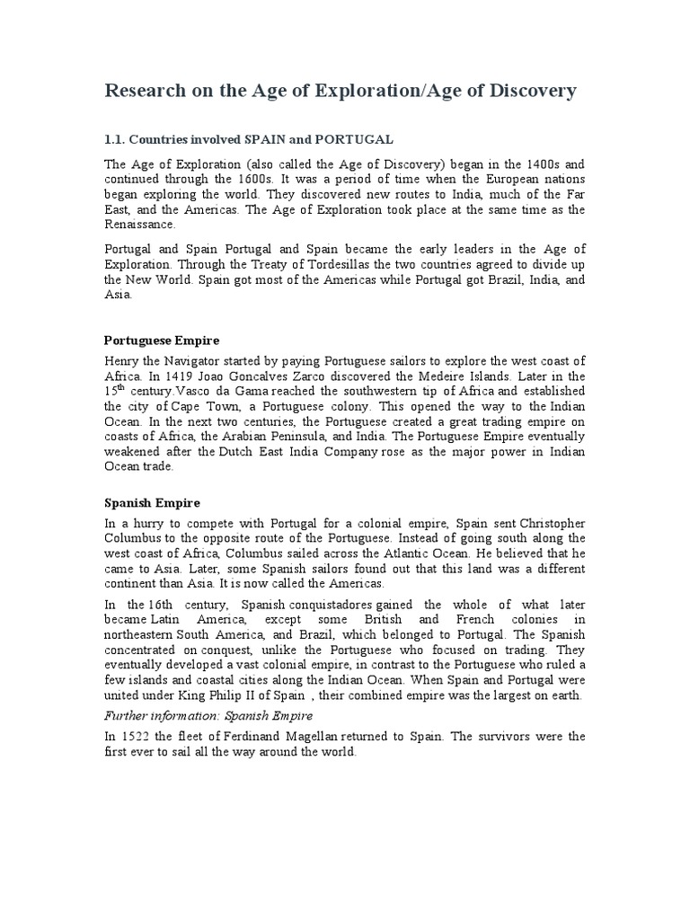 European Powers in the Age of Exploration | PDF | Age Of Discovery ...