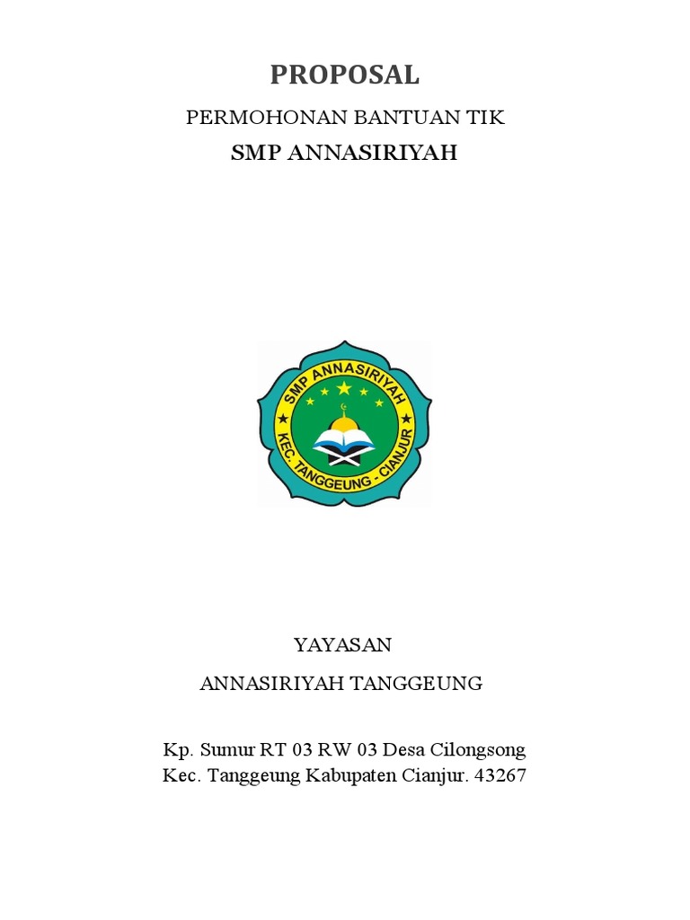 Permohonan Bantuan TIK SMP Annasiriyah | PDF