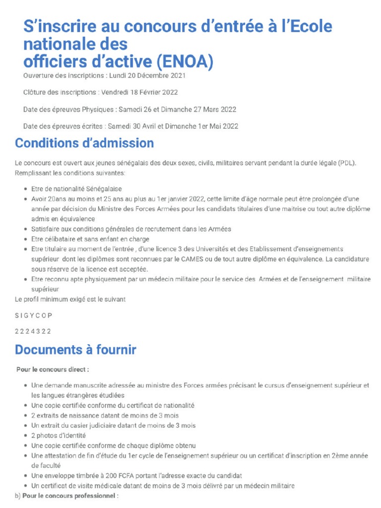 Concours Enoa | PDF