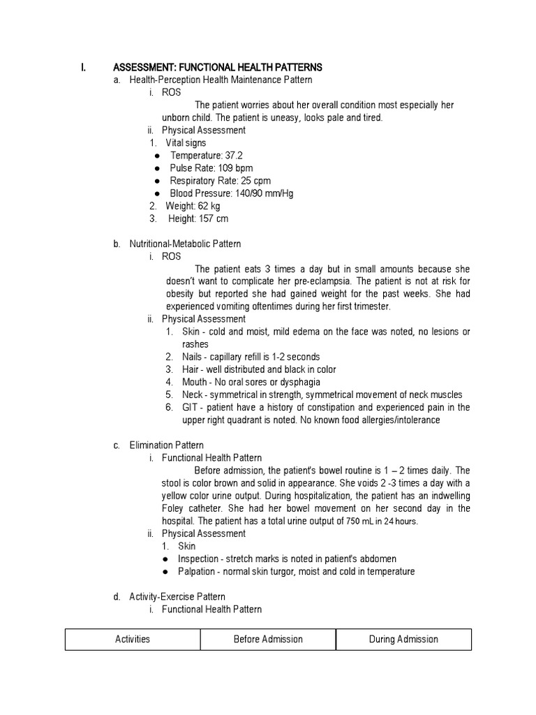 Functional Health Pattern | Download Free PDF | Health Care | Clinical ...