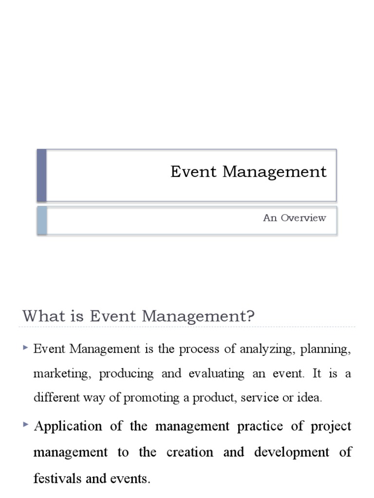 Overview of Event Management Principles | PDF | Marketing | Communication