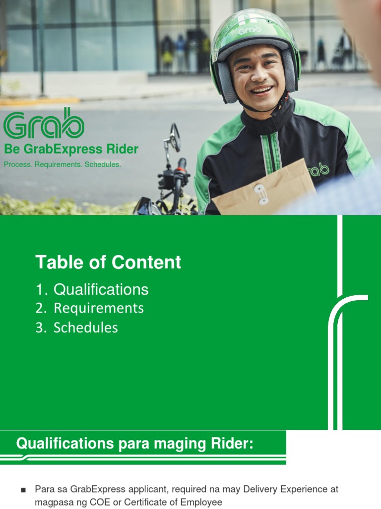 GrabExpress Rider Requirements | PDF