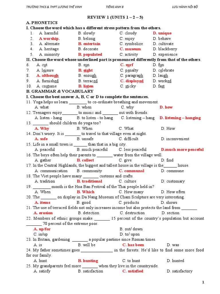 Review 1 - Grade 8 - HS | PDF | Textiles | Hmong People