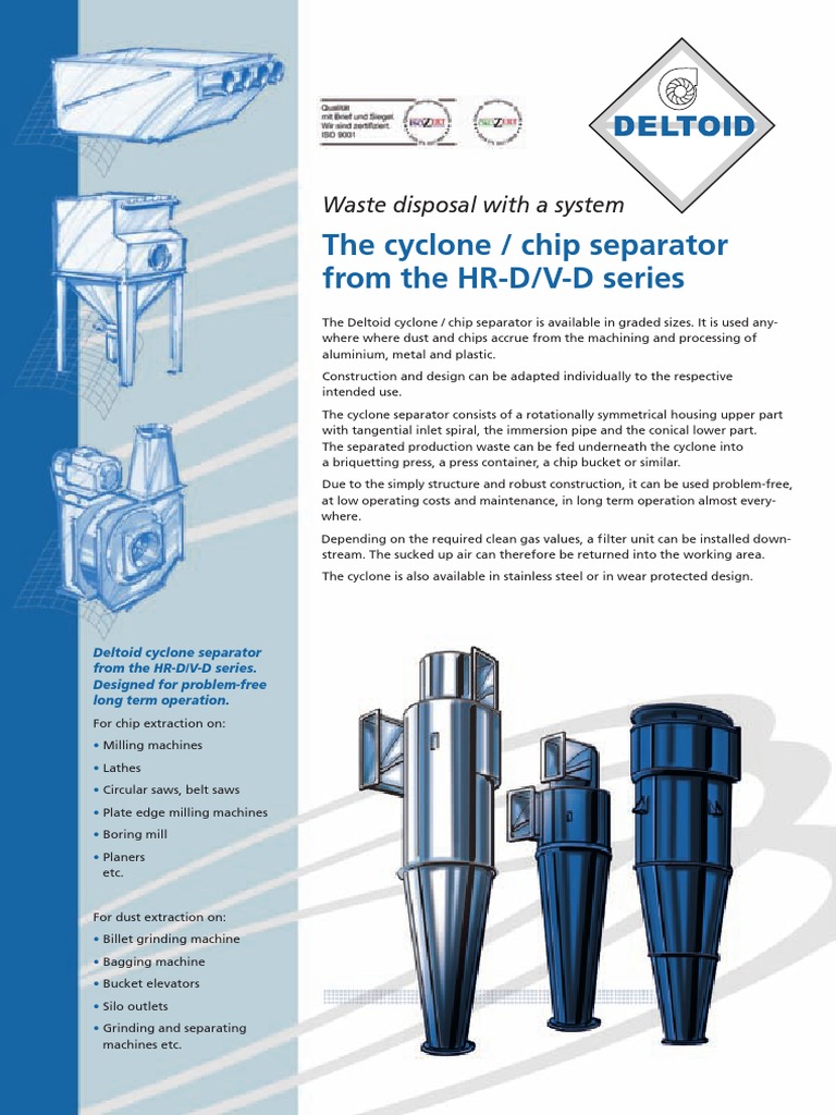 The Cyclone / Chip Separator From The HR-D/V-D Series: Waste Disposal ...