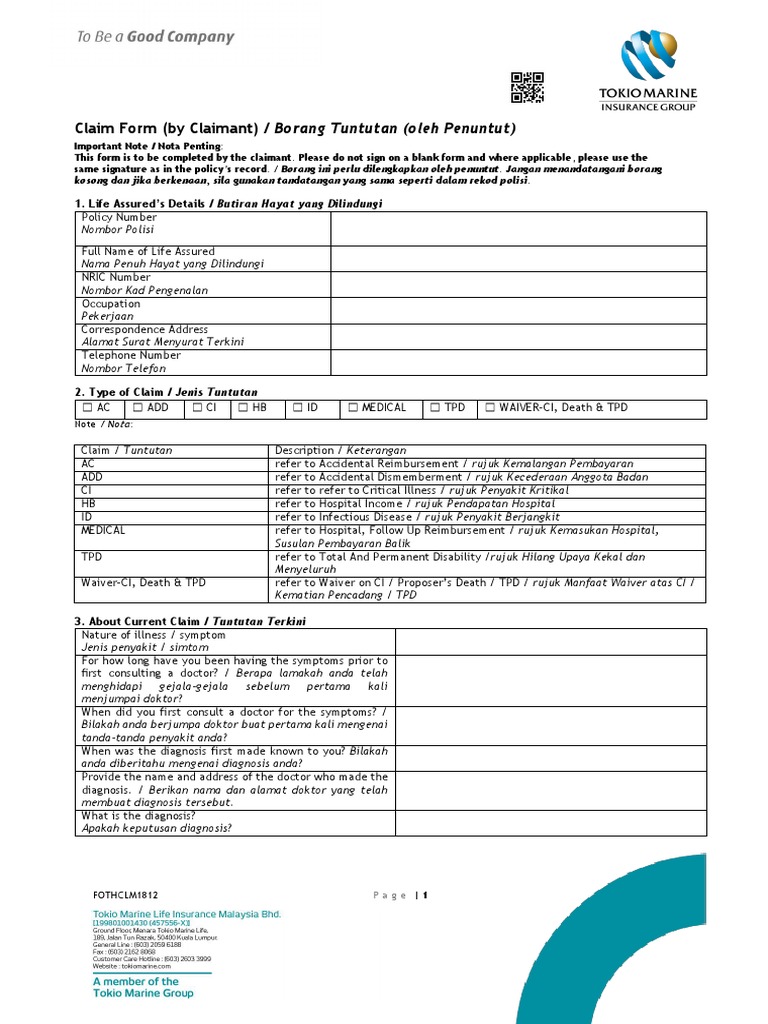 Life Insurance Claim Form Guide | PDF