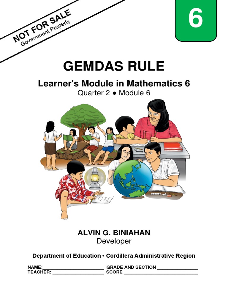 Math6 Q2Mod6 GEMDAS Rule Alvin G Biniahan Bgo v2 | PDF | Multiplication ...
