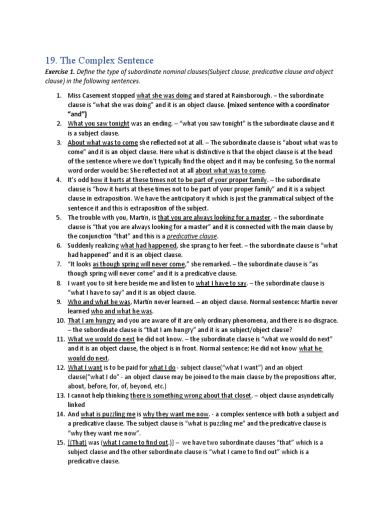 Subordinate Nominal Clauses | PDF | Clause | Sentence (Linguistics)
