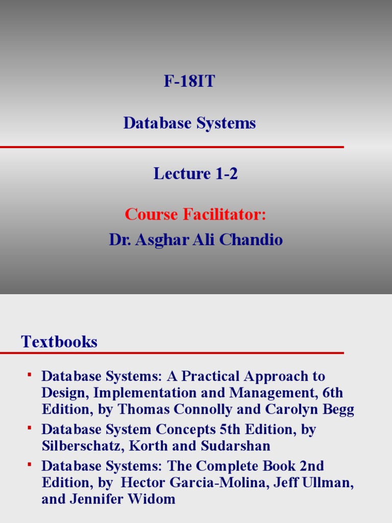 Introduction To Database Chap - 1 | PDF | Databases | Computer File