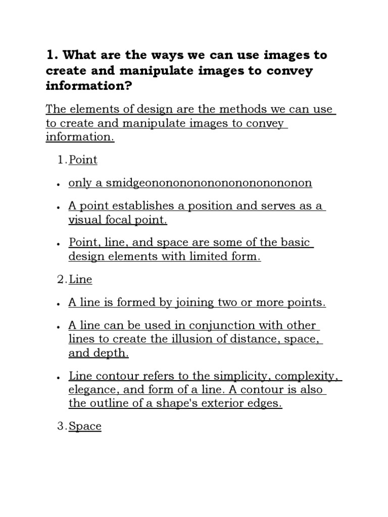 What Are The Ways We Can Use Images To Create and Manipulate Images To Convey Information? | PDF ...