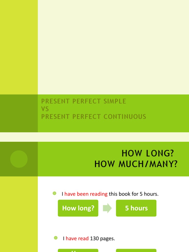 Present Perfect Simple Vs Continuous Grammar Guides 45063 | PDF
