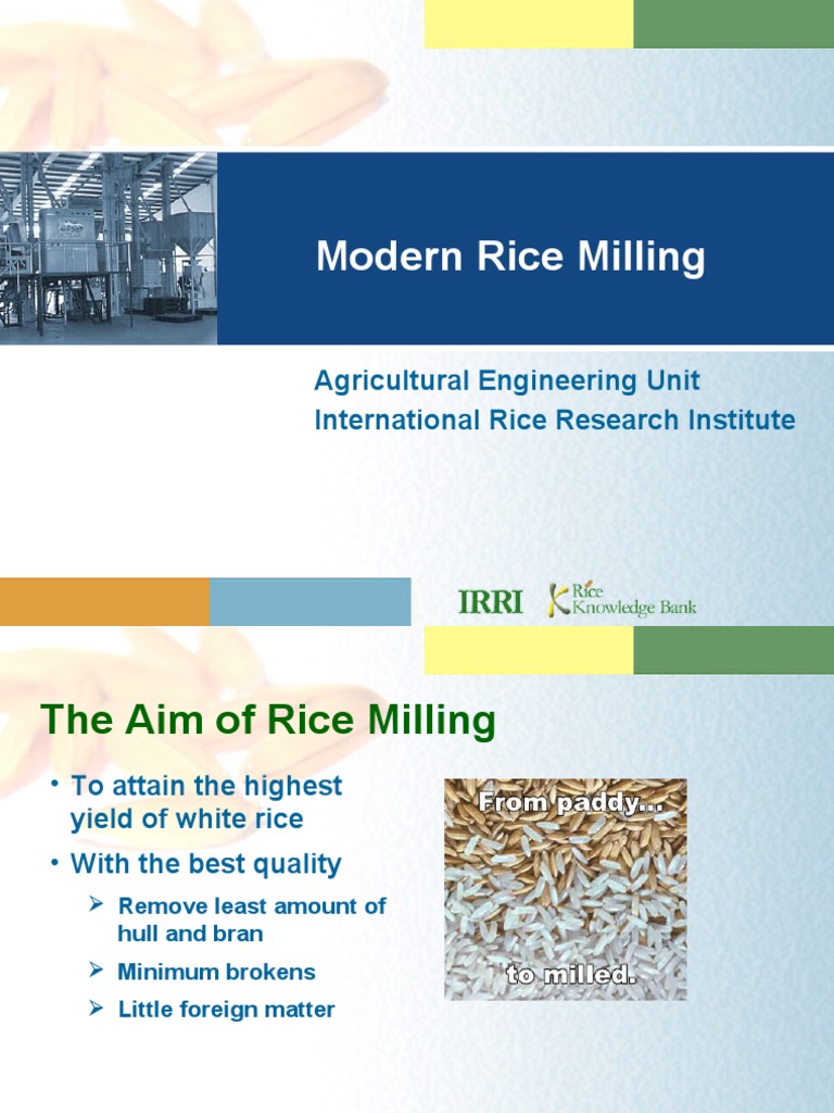 Modern Rice Milling: Presentation Title Goes Here | PDF | Rice | Weight