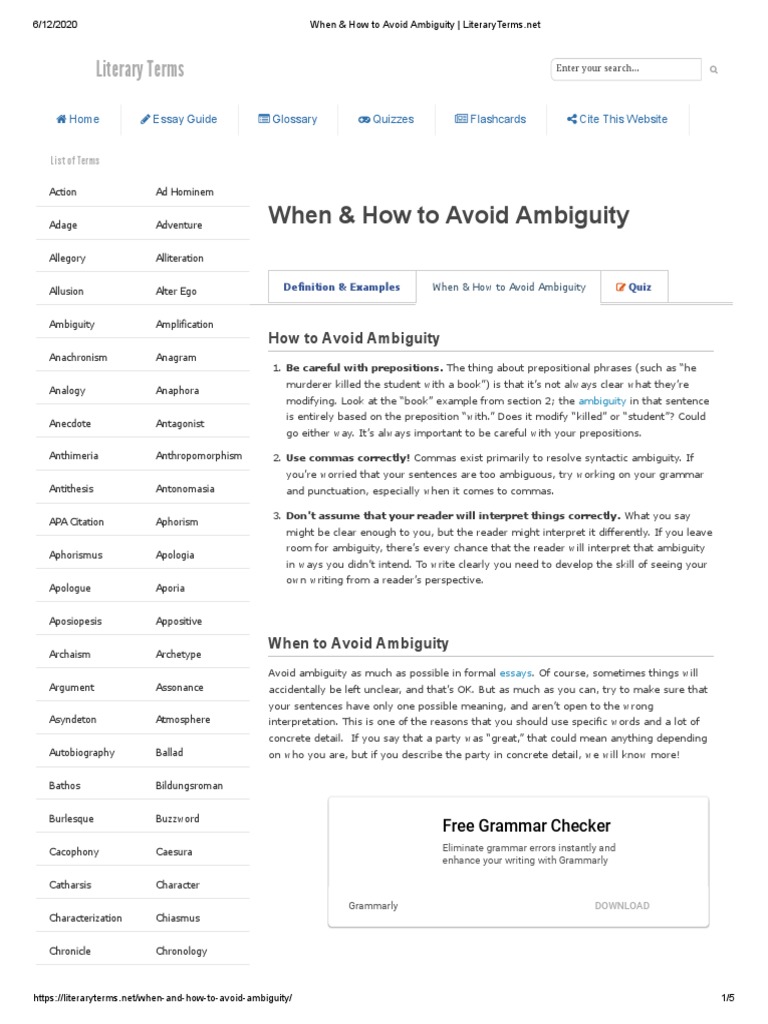 When & How To Avoid Ambiguity | PDF | Ambiguity | Semiotics