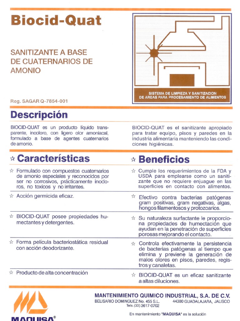 Biocidquat | PDF | Agua | Alimentos