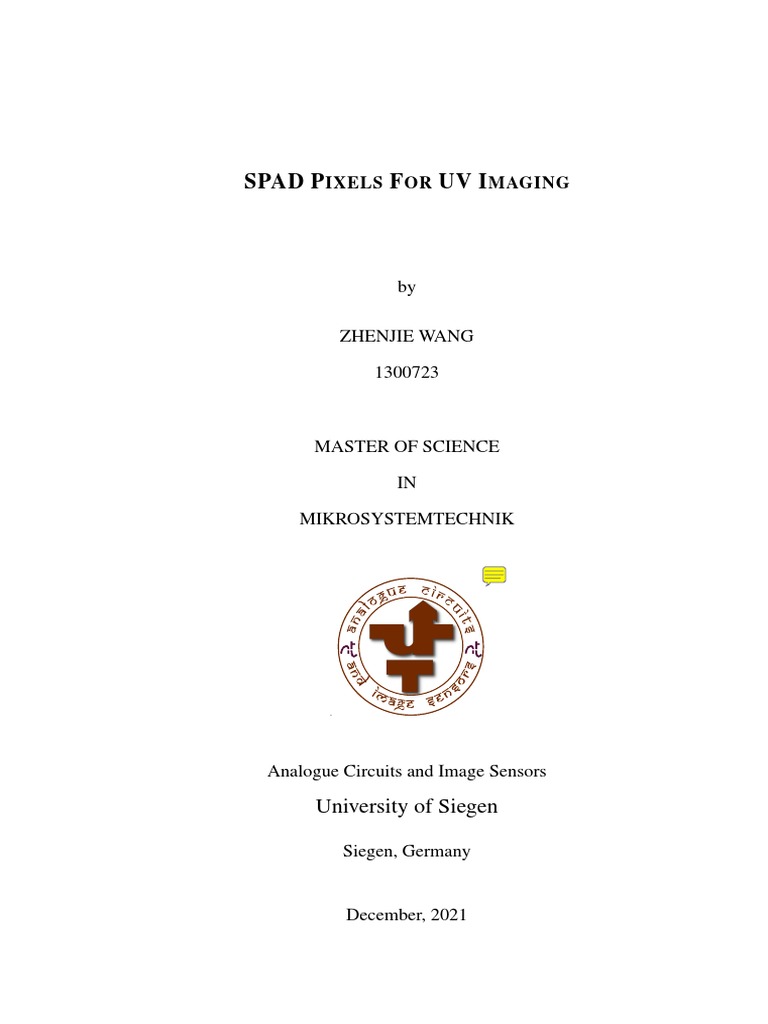SPAD Pixels For UV Imaging V3 | PDF | P–N Junction | Electrical Engineering