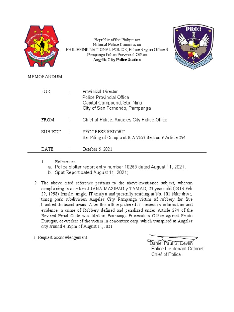Republic of The Philippines National Police Commission PHILIPPINE ...
