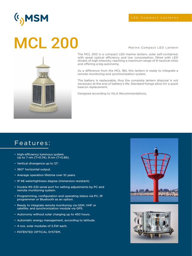MCL200 - Marine Compact Led Lantern | PDF | Infrared | Electronics