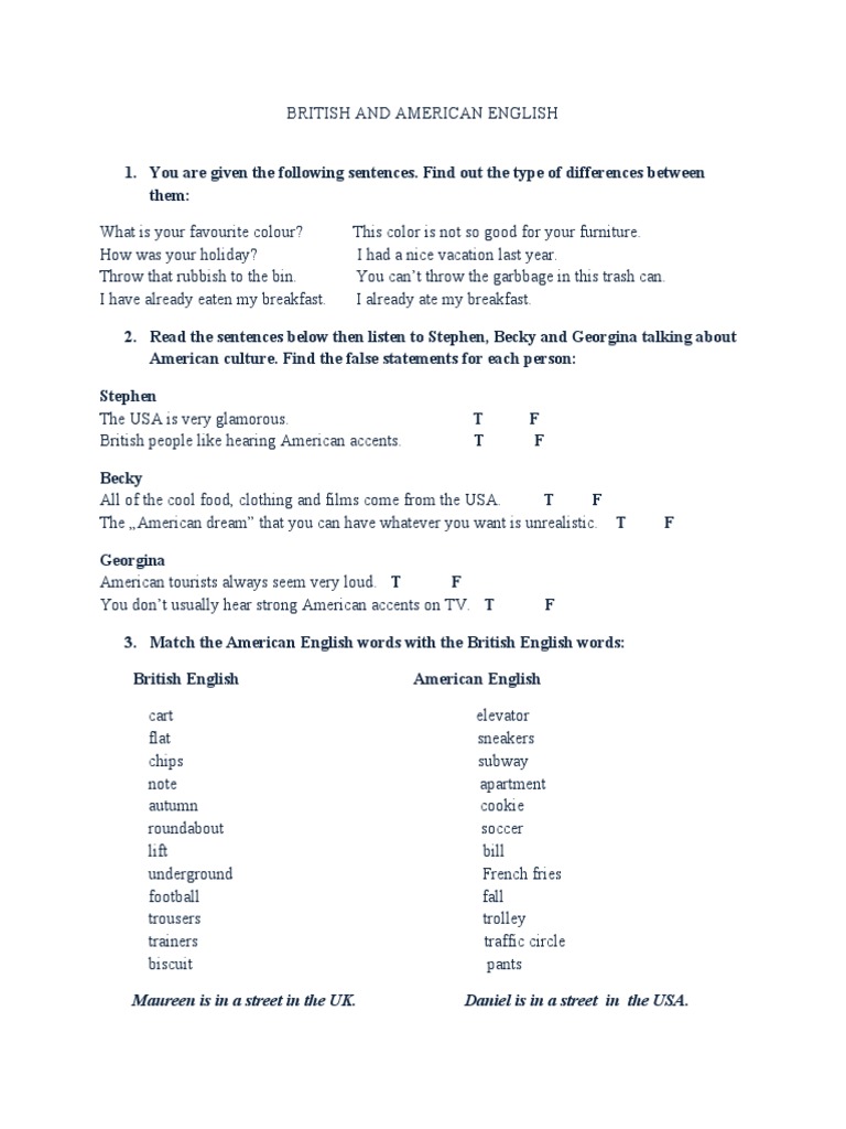 British vs. American English | PDF