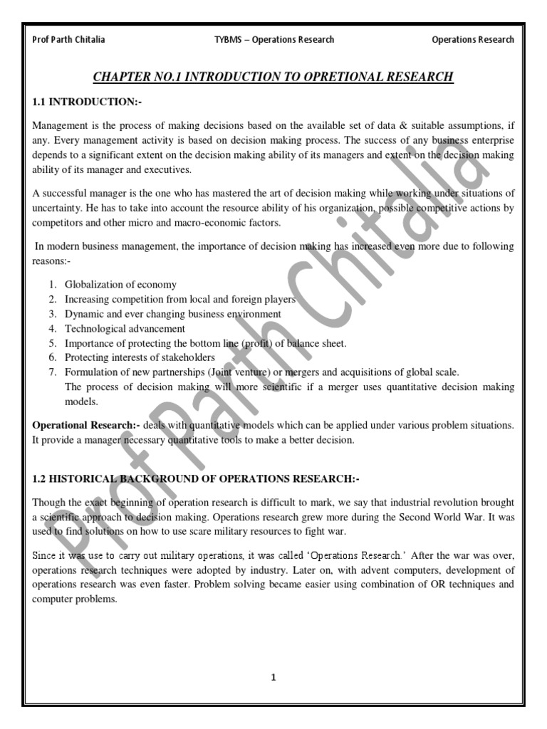 Introduction To OR | PDF | Statistics | Mathematical Optimization