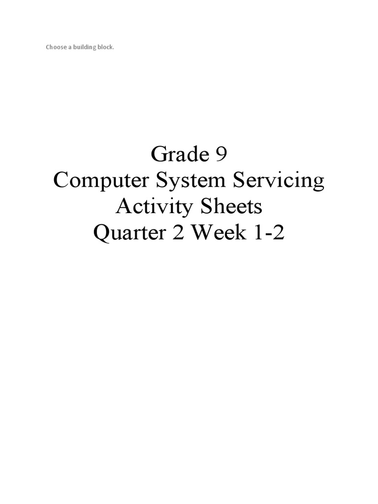 Tle - 9 CSS Q2 W1 | PDF | Windows 7 | Booting Tle - 9 CSS Q2 W1 | PDF | Windows 7 | Booting