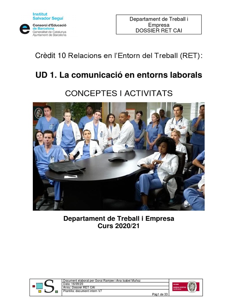 CAI Dossier RET UD1 La Comunicacio 20-21 | PDF