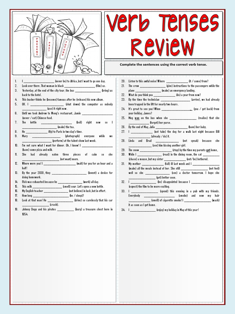 All Tenses Worksheet 1 | PDF