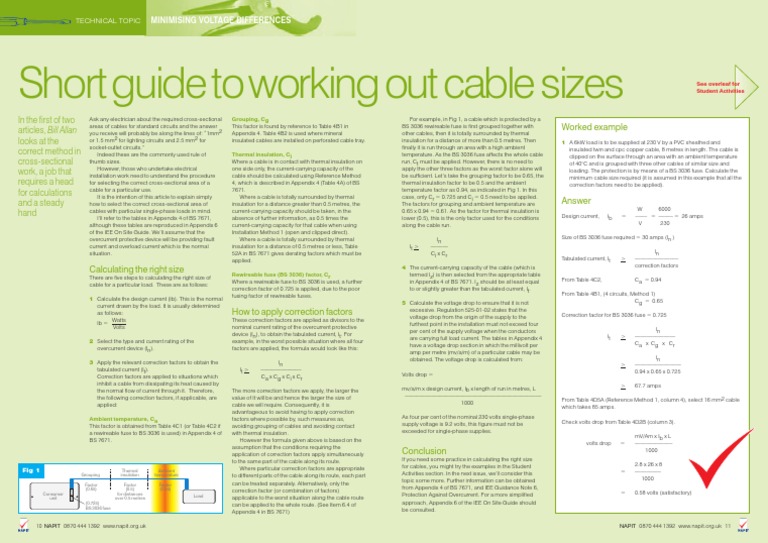 Cable Sizing Calculation | PDF | Fuse (Electrical) | Insulator ...
