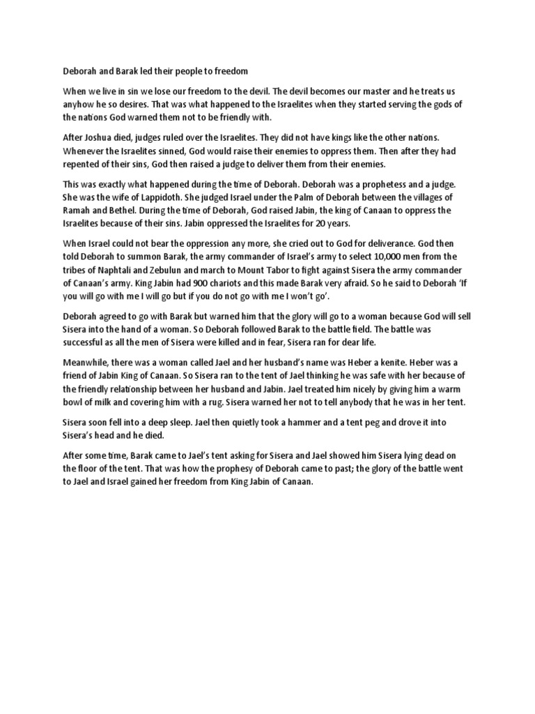 Deborah and Barak: Israel's Deliverance | PDF | Ancient Israel And ...