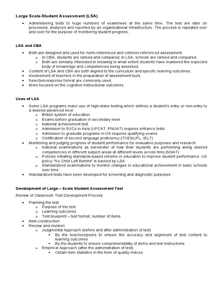 Large Scale Assessment | PDF | Validity (Statistics) | Educational ...