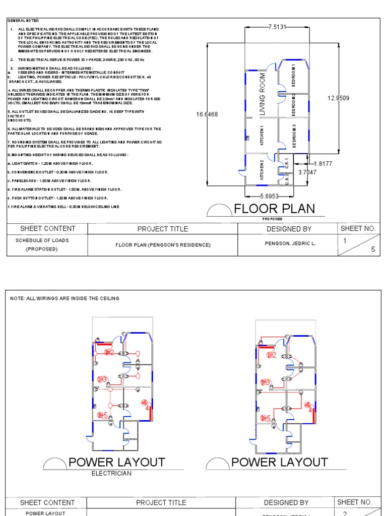 Floor Plan: Project Title Sheet Content Designed by Sheet No. 1 5 ...