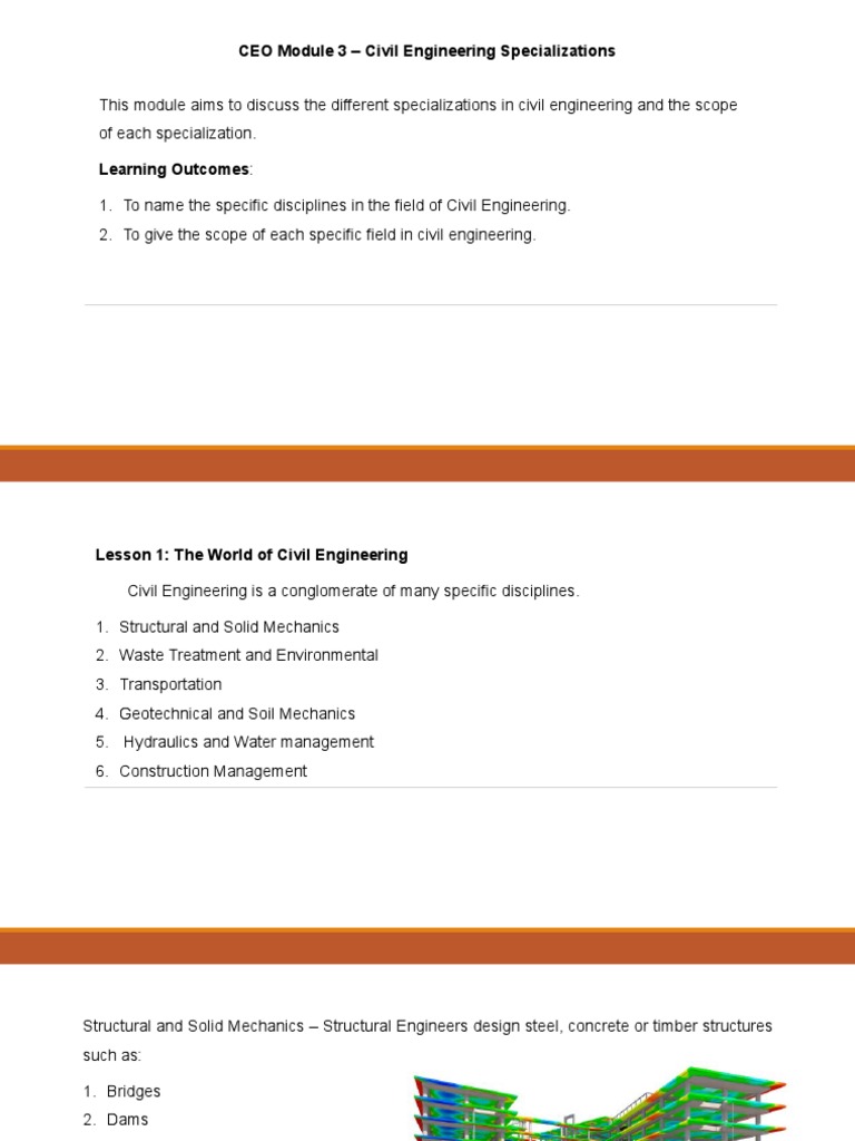 CEO Module 3 - Civil Engineering Specializations | Download Free PDF ...