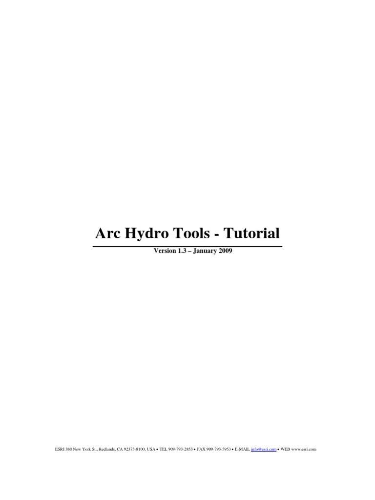 Arc Hydro Tools Tutorial | PDF | Arc Gis | Drainage Basin