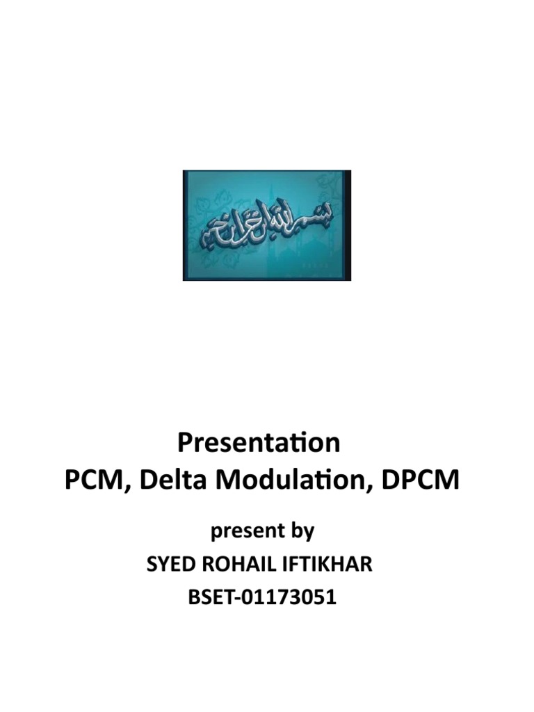 PCM, Delta Modulation, and DPCM Overview | PDF | Sampling (Signal ...