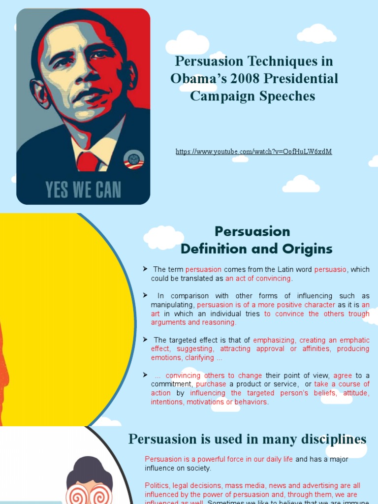 Persuasion Techniques in Obama's 2008 Speeches | PDF | Persuasion ...