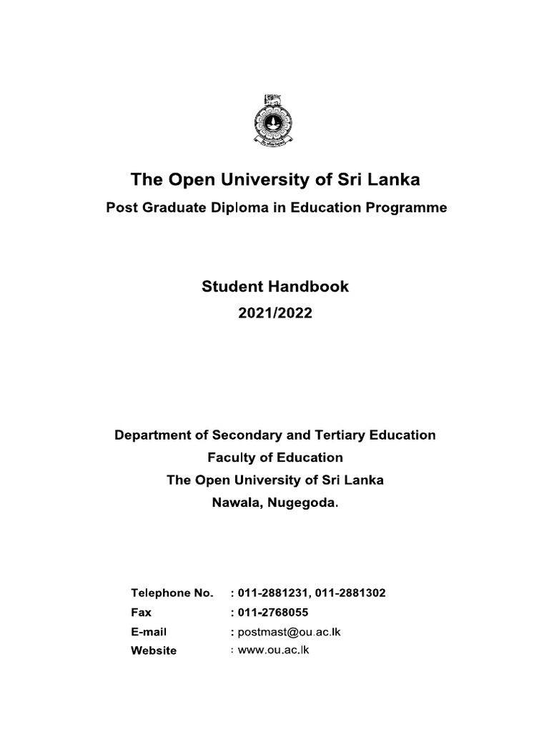 PGDE - Handbook 2021-2022 English | PDF | Teachers | Educational Technology