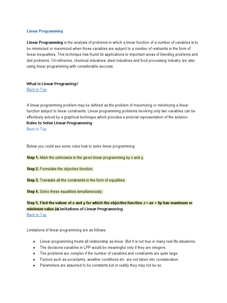 Maximizing Profit Through Linear Programming: A Farmer's Dilemma | PDF | Linear Programming ...