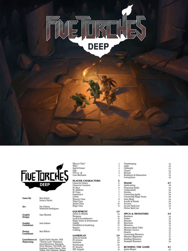 Five Torches Deep RPG Digital Spreads Compress | PDF | Fantasy ...