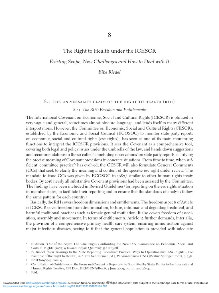 Right To Health Under The Icescr | PDF | Human Rights | World Health ...